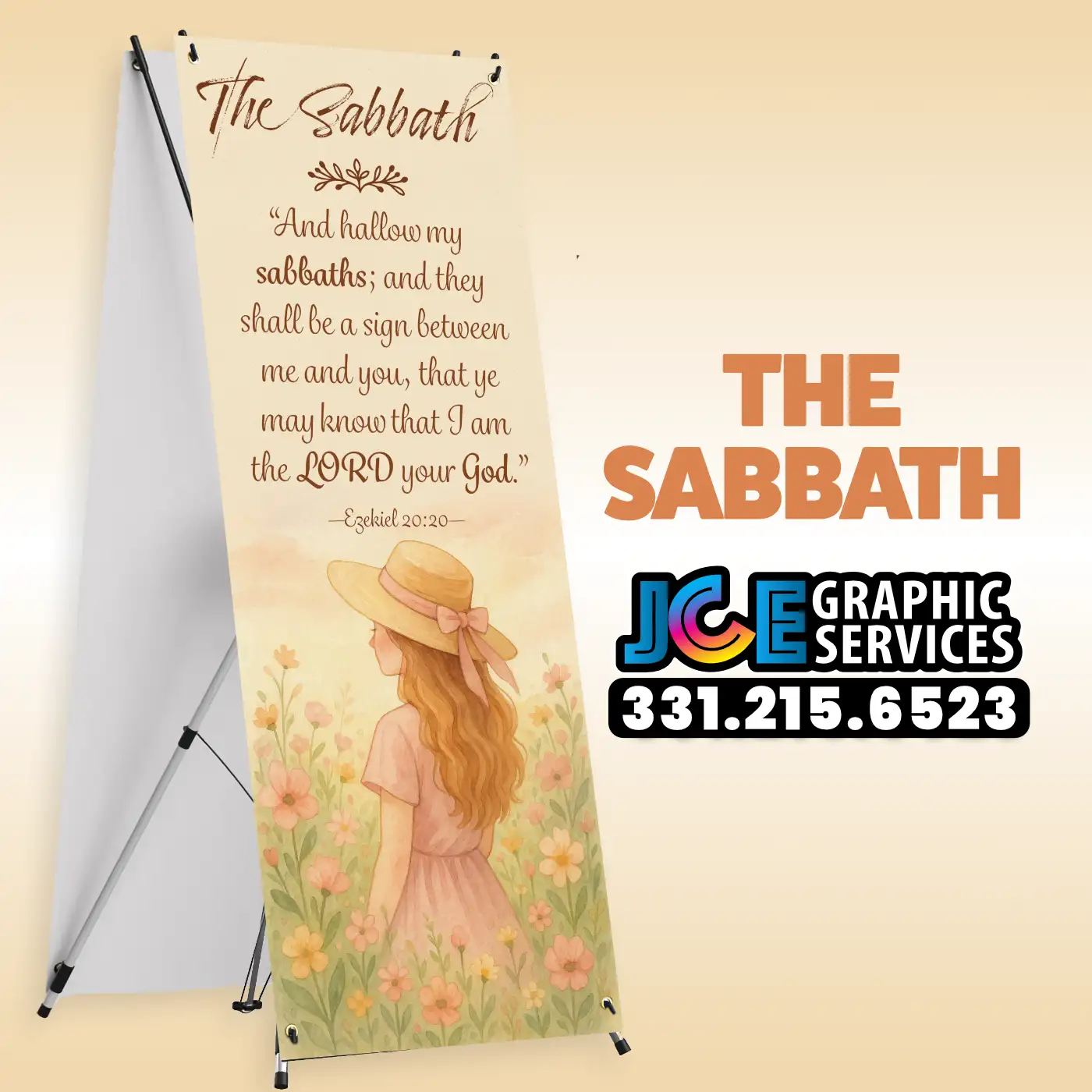 The Sabbath – Vinyl Banner (24x63") with X-Stand - JCE Graphic Services