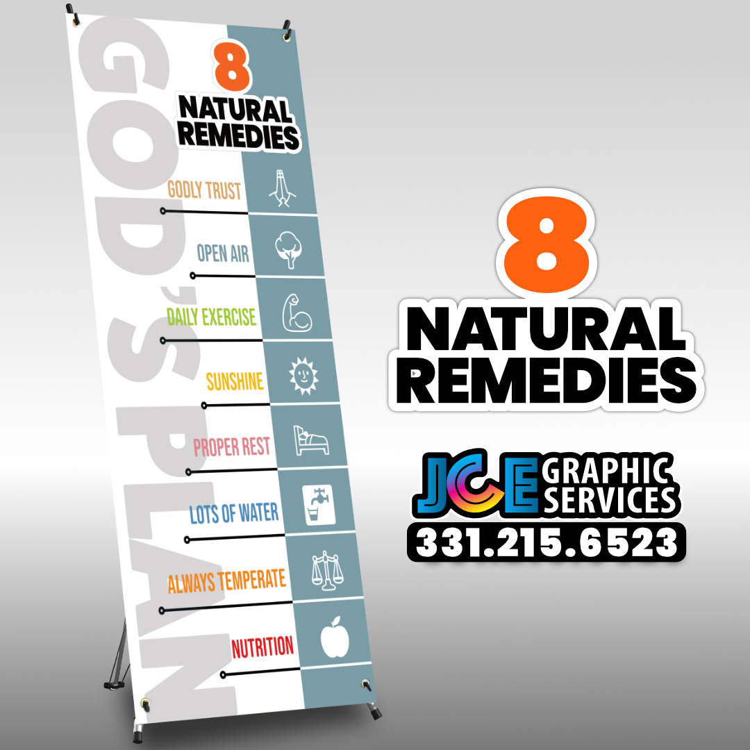 🛒 8 Natural Remedies – X-Stand Banner (Available in Both English and ...